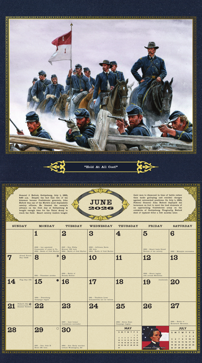 The OLD 2026 Mort Künstler Civil War Calendar – HistoryCalendars.com