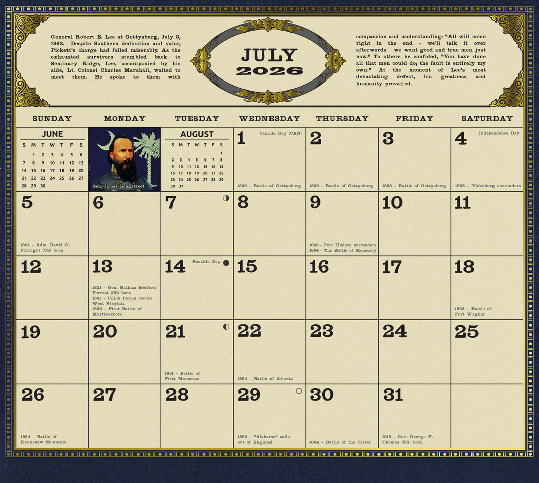 History Calendars | Premium Civil War Calendar ft. Mort Künstler Art ...